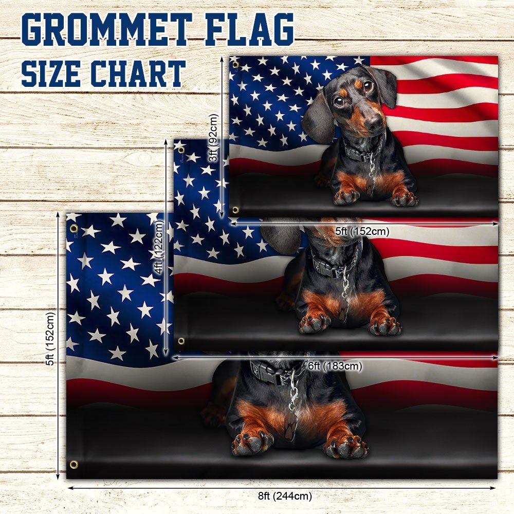 Dachshund Dog American Grommet Flag QNN437GFv5 – Flagwix