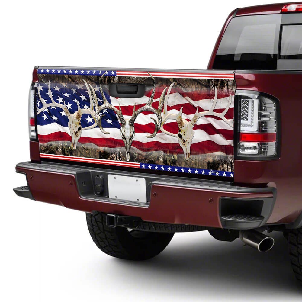 Deer Hunting American Truck Tailgate Decal Sticker Wrap - Flagwix