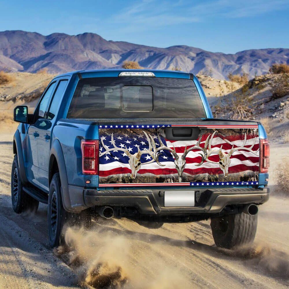Deer Hunting American Truck Tailgate Decal Sticker Wrap - Flagwix