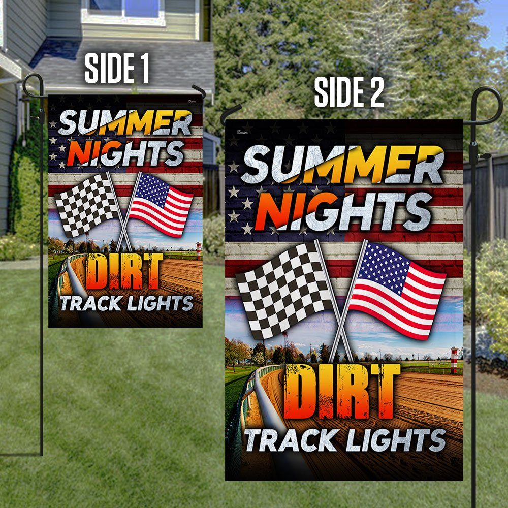 Dirt Track Racing Flag Summer Nights And Dirt Track Lights Flag MLN230F ...