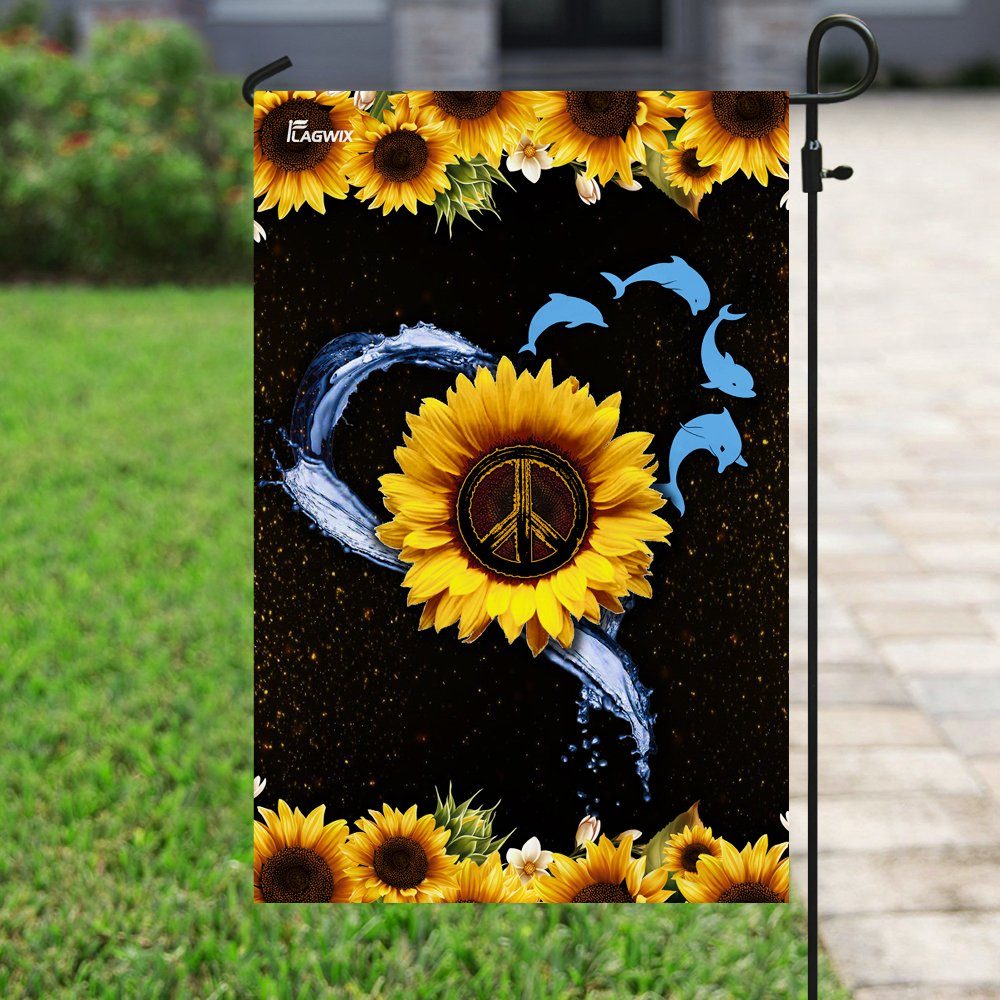 Dolphin Sunflower Hippie Flag – Flagwix