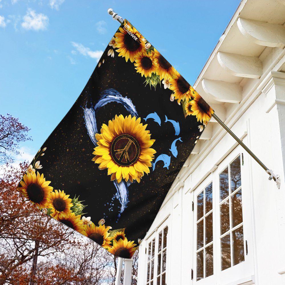 Dolphin Sunflower Hippie Flag – Flagwix
