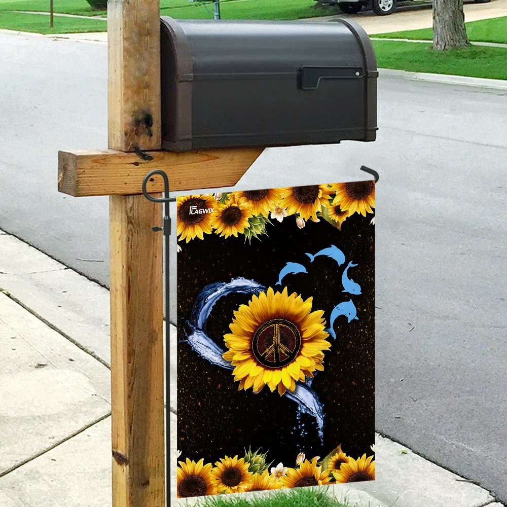 Dolphin Sunflower Hippie Flag – Flagwix
