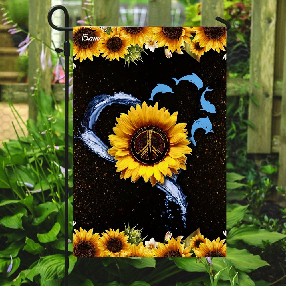 Dolphin Sunflower Hippie Flag – Flagwix