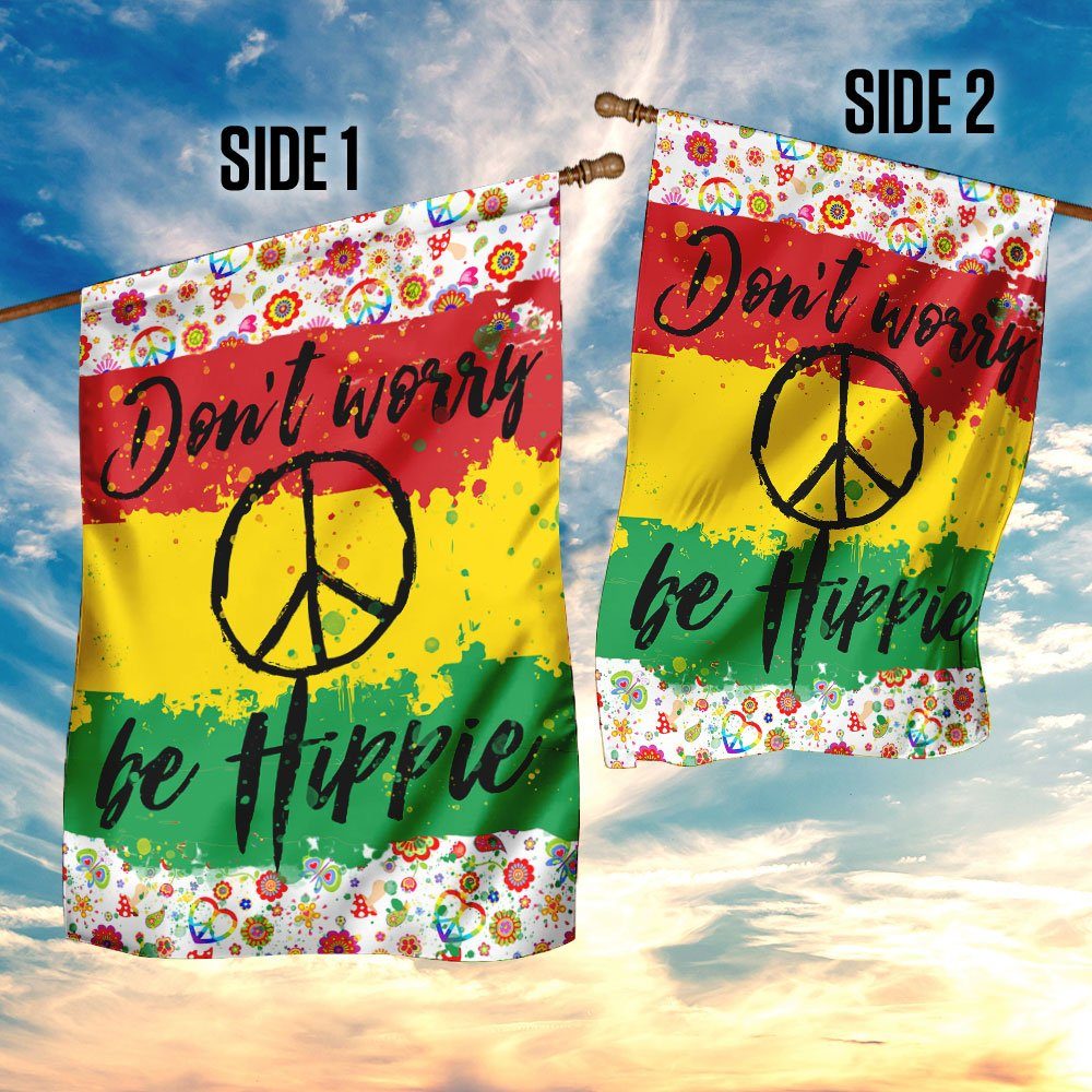 Don't Worry - Be Hippie Flag - Flagwix