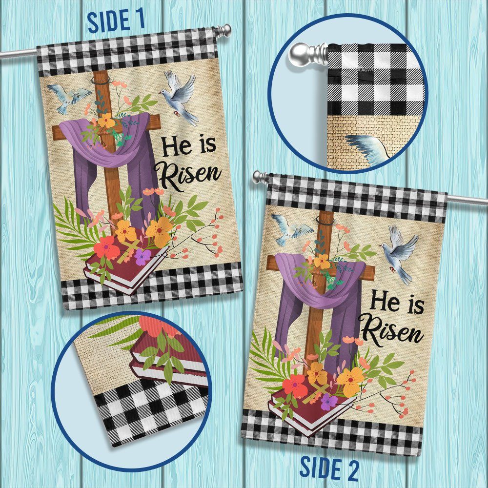 Easter Christian Cross Jesus Christ He Is Risen Flag MLN905F – Flagwix