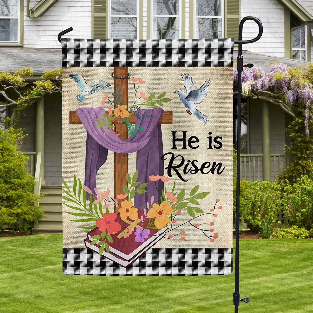 Easter Christian Cross Jesus Christ He Is Risen Flag MLN905F – Flagwix