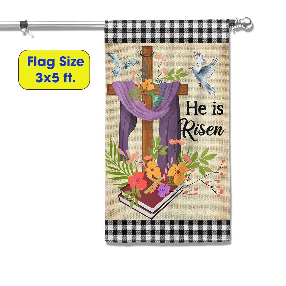 Easter Christian Cross Jesus Christ He Is Risen Flag MLN905F – Flagwix