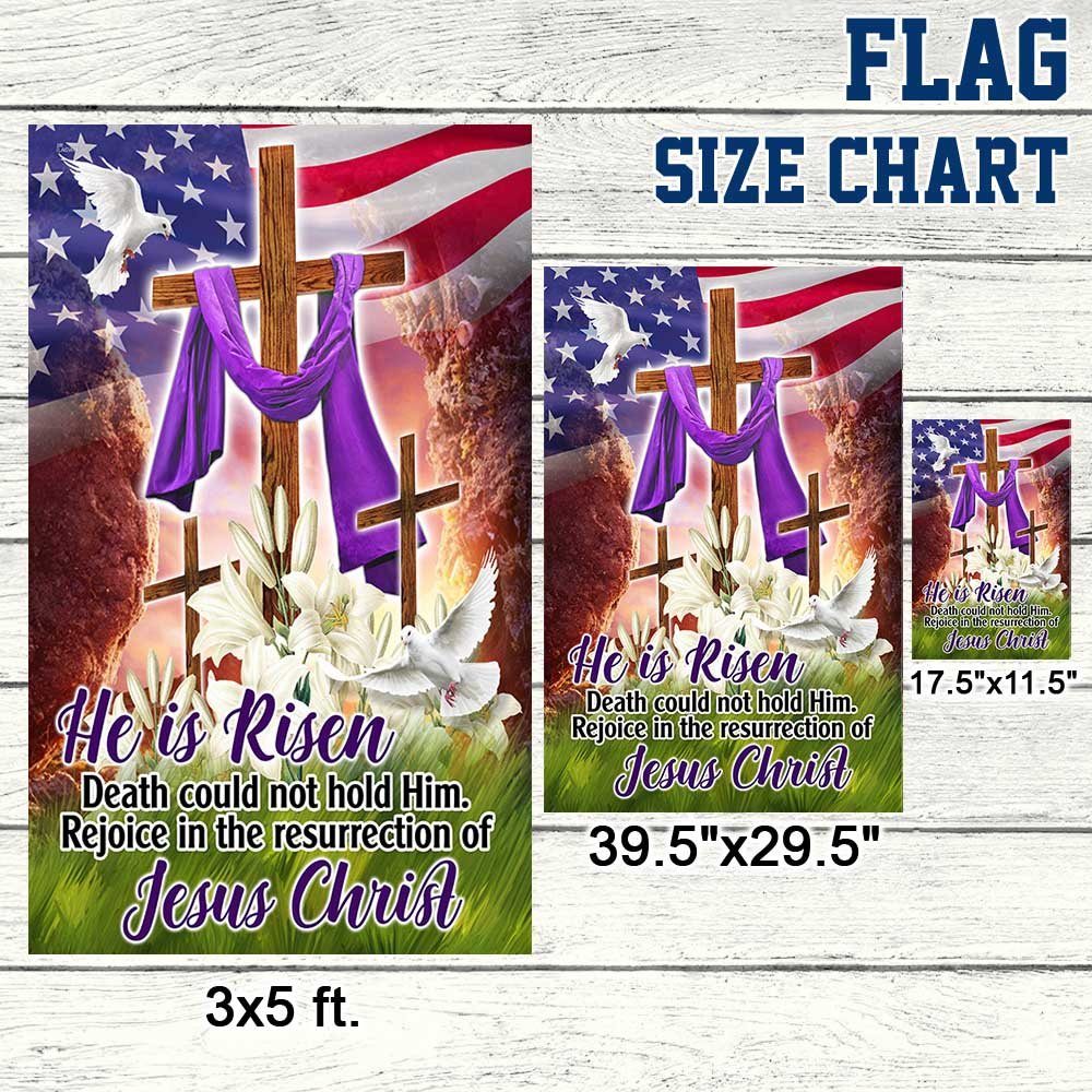 Easter Christian Flag He Is Risen Rejoice In The Resurrection Of Jesus ...