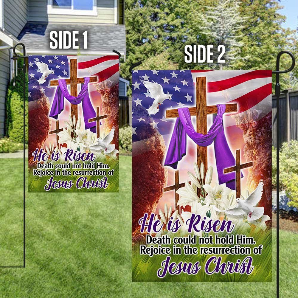 Easter Christian Flag He Is Risen Rejoice In The Resurrection Of Jesus ...