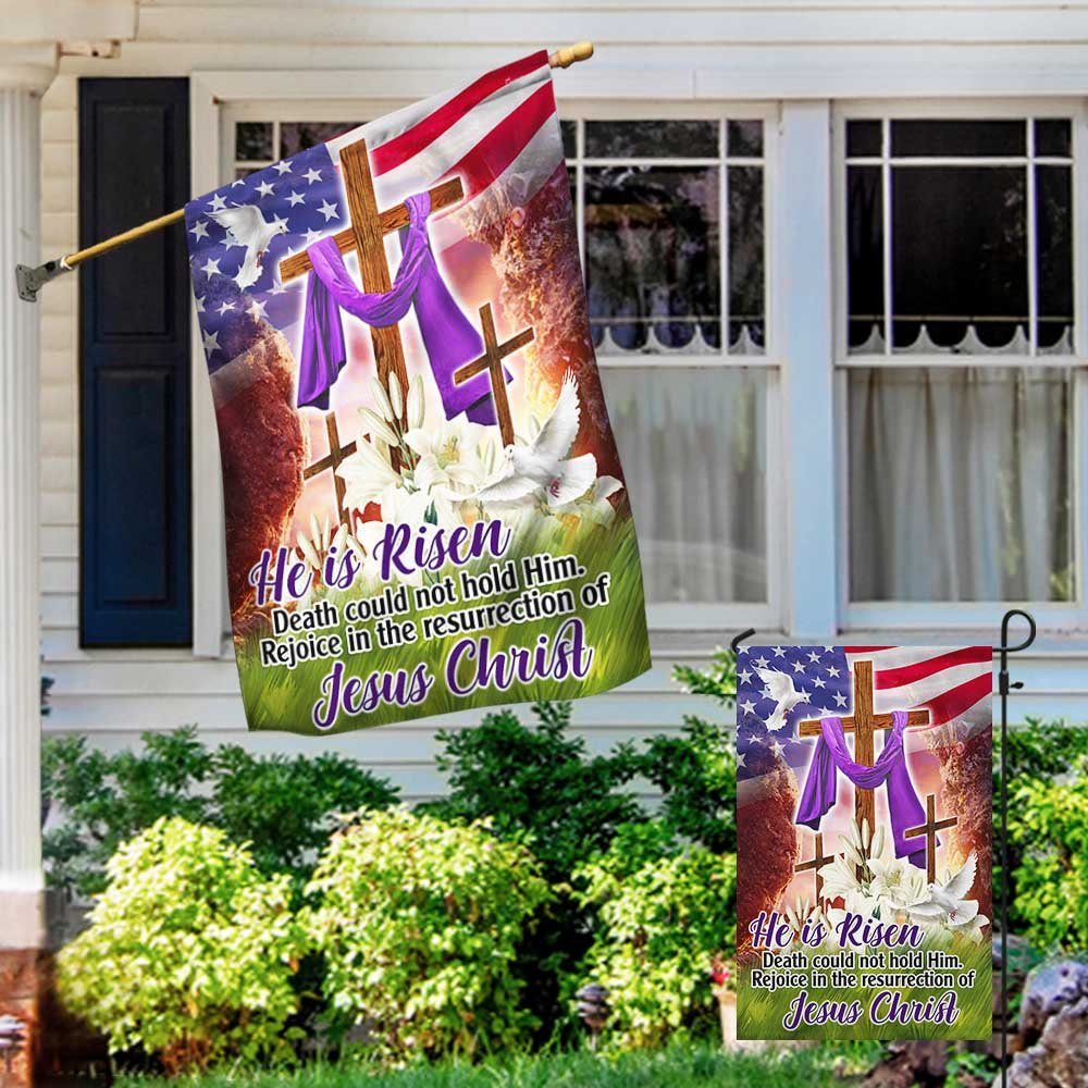 Easter Christian Flag He Is Risen Rejoice In The Resurrection Of Jesus ...