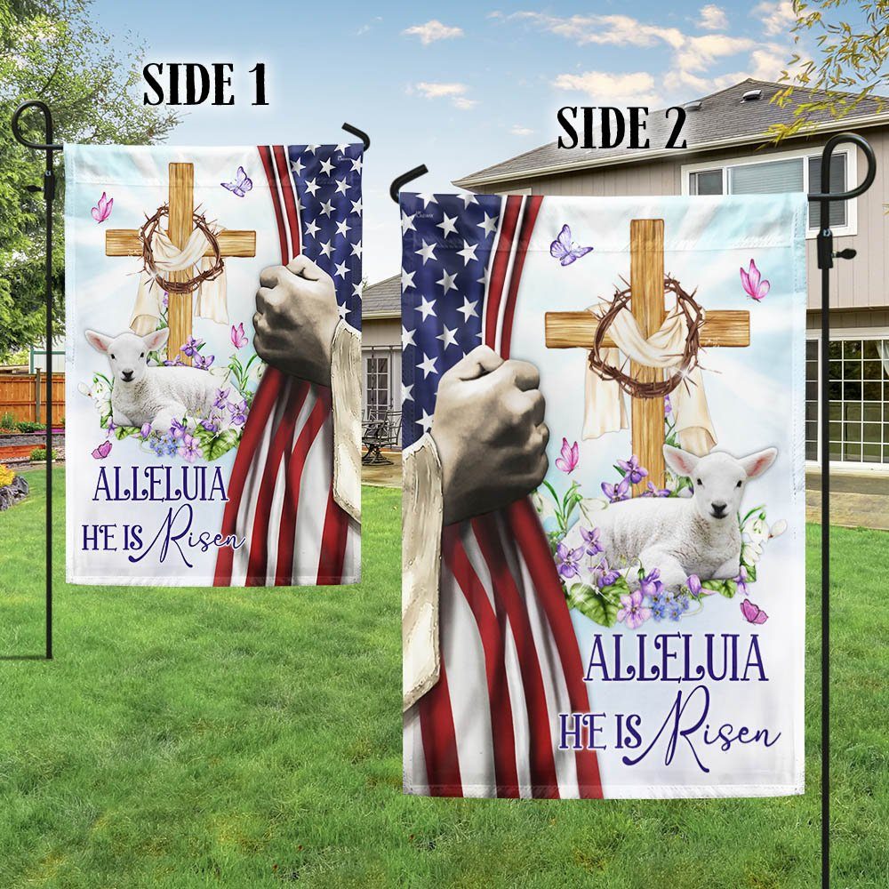 Easter Cross Resurrection of Jesus He Is Risen Flag MLN1074F - Flagwix