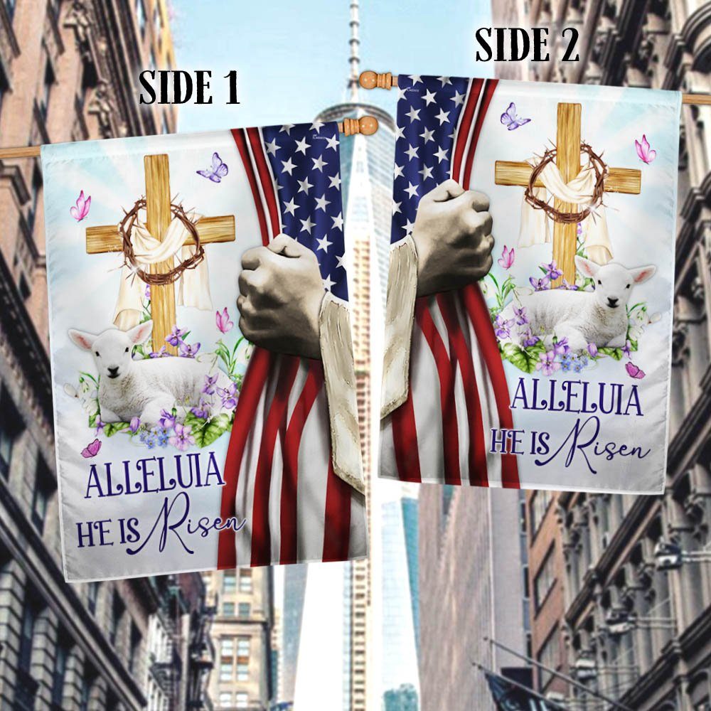 Easter Cross Resurrection of Jesus He Is Risen Flag MLN1074F - Flagwix