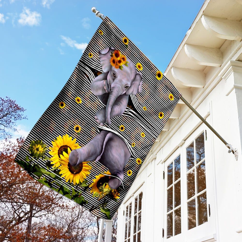 Elephant Sunflower Flag – Flagwix