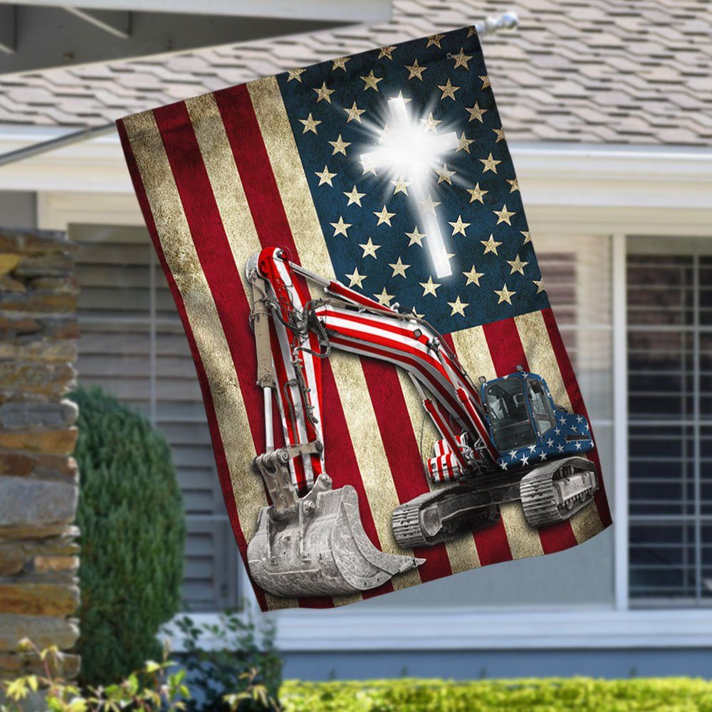 Excavator Patriot Flag Heavy Equipment Flag LHA1965Fv4 - Flagwix