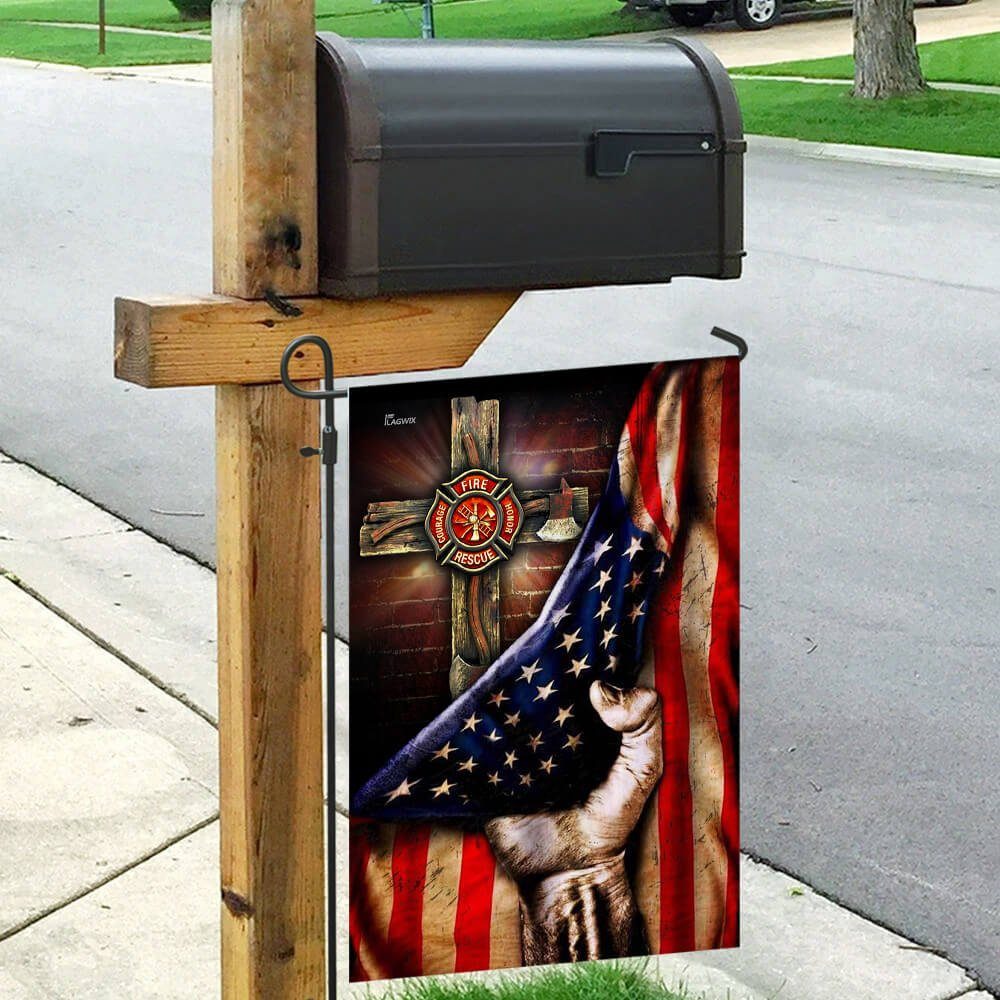 Firefighter Christian Cross Flag - Flagwix