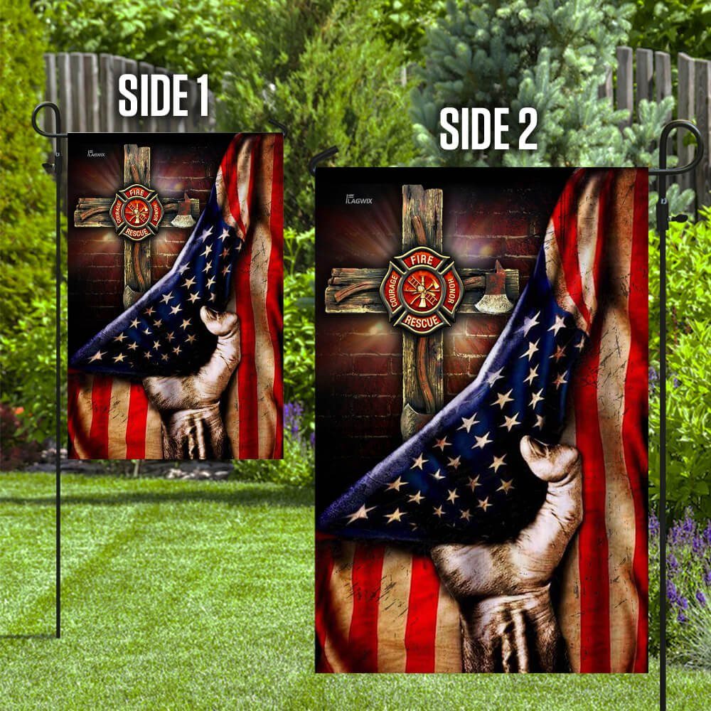 Firefighter Christian Cross Flag - Flagwix