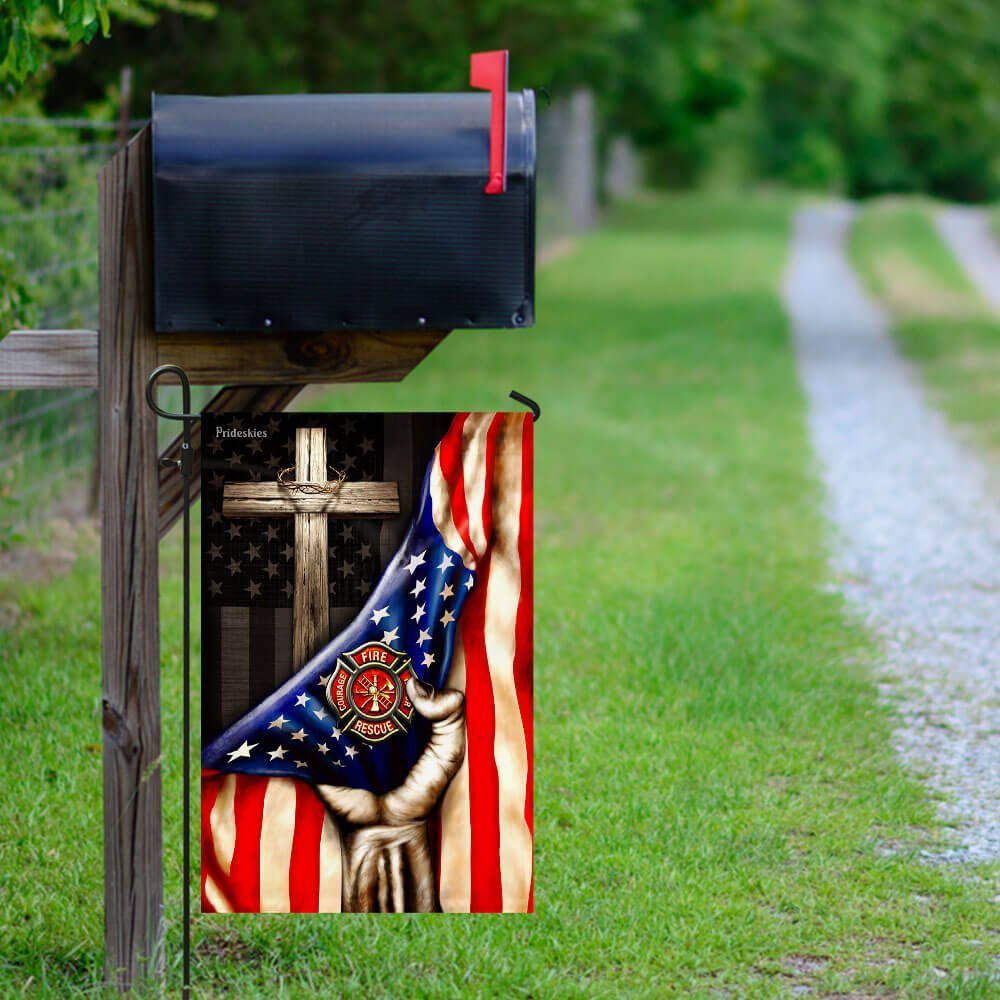 Firefighter Christian Cross Flag - Flagwix