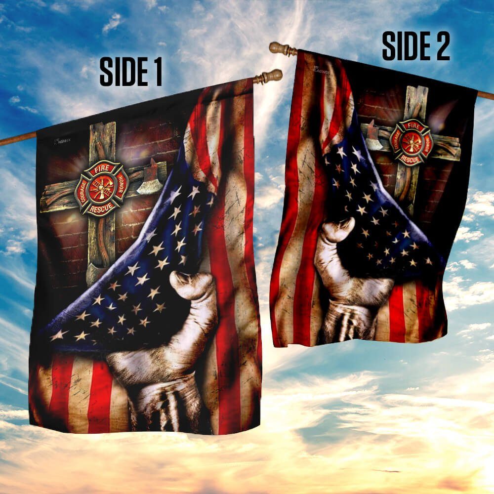 Firefighter Christian Cross Flag - Flagwix