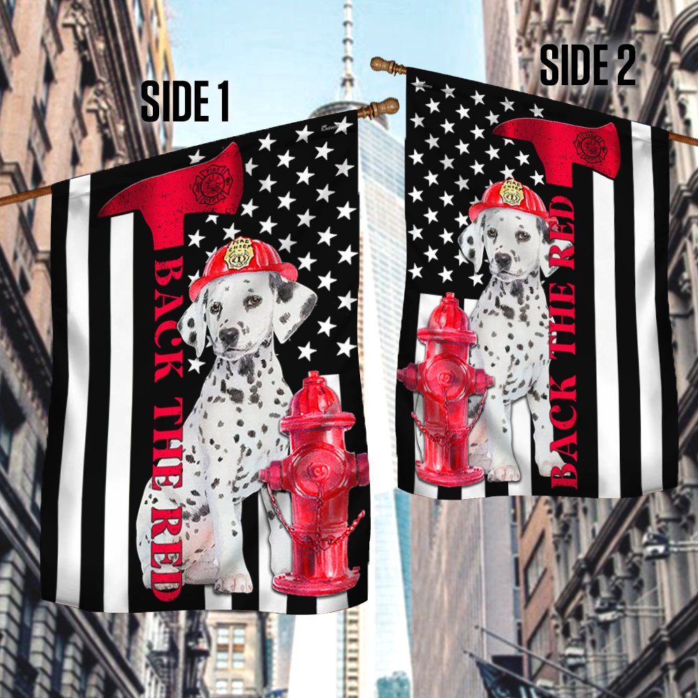 Firefighter Dalmatian Fire Dog Flag Back The Red LNT484F – Flagwix