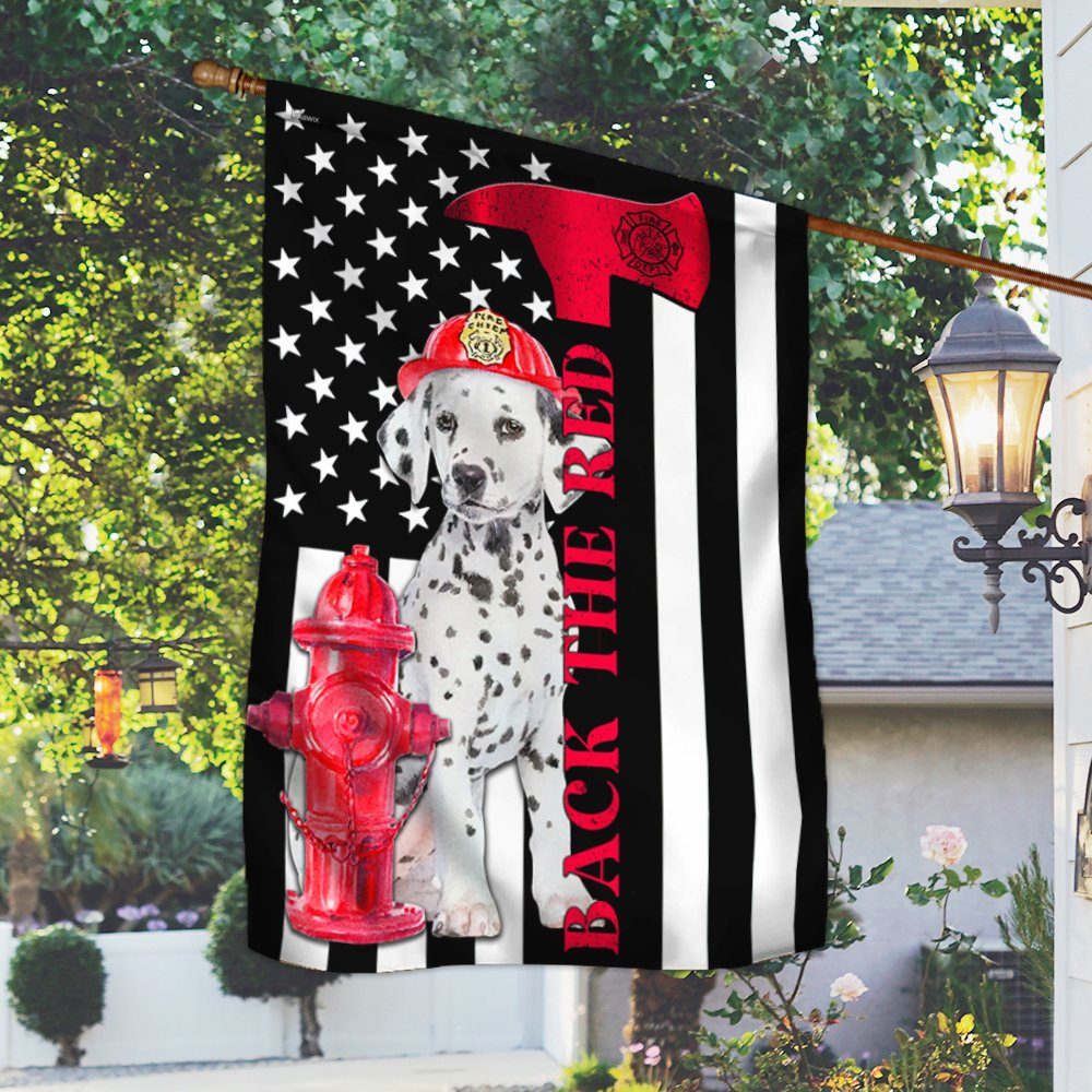 Firefighter Dalmatian Fire Dog Flag Back The Red LNT484F – Flagwix