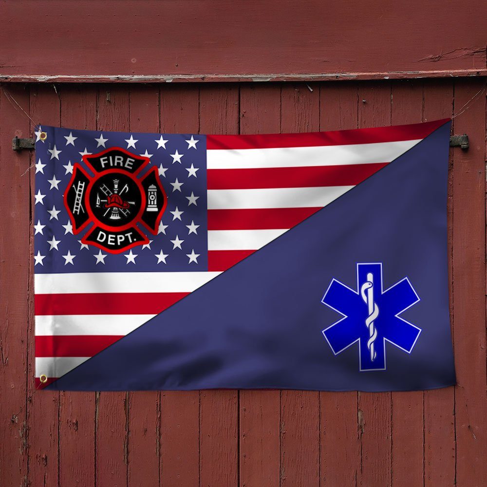 Firefighter EMT Flag First Responder Firefighter EMT Grommet Flag ...