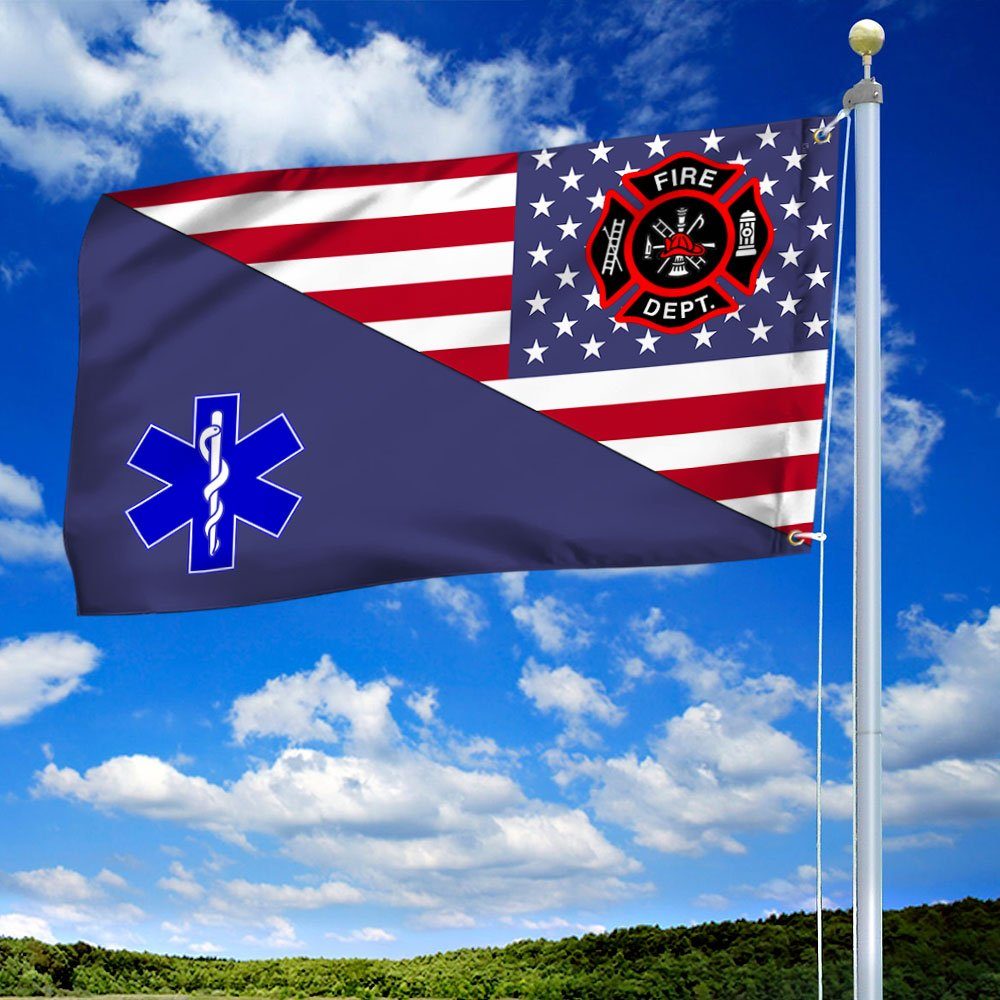 Firefighter EMT Flag First Responder Firefighter EMT Grommet Flag ...