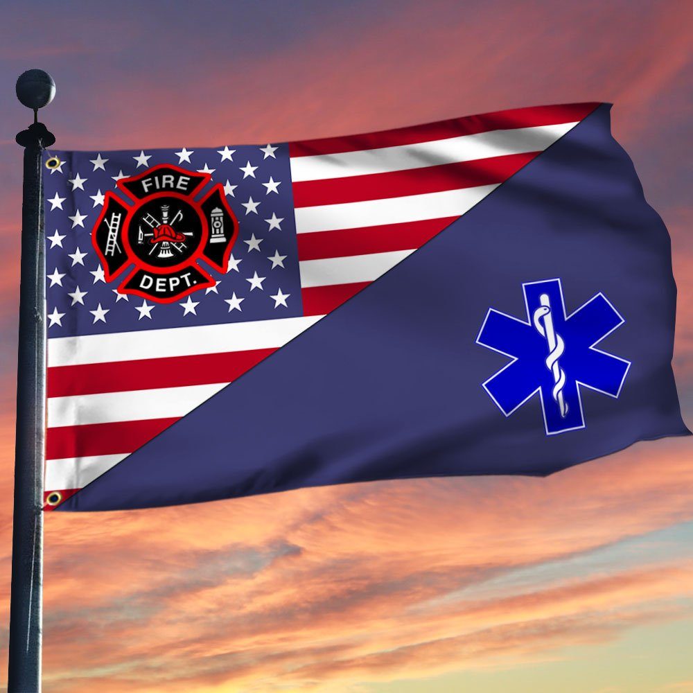 Firefighter EMT Flag First Responder Firefighter EMT Grommet Flag ...