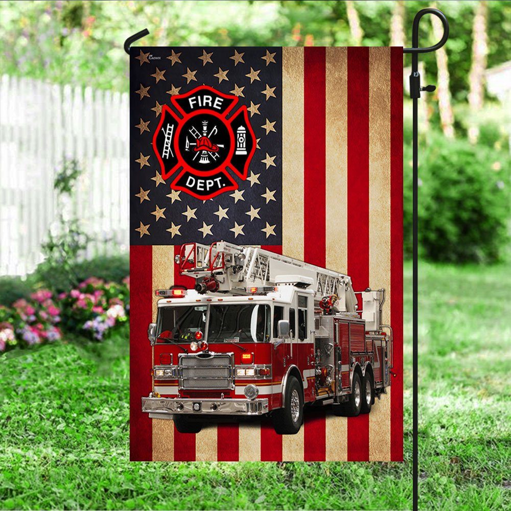 Firefighter Flag Fire Truck Firefighter Flag TRL1712F - Flagwix