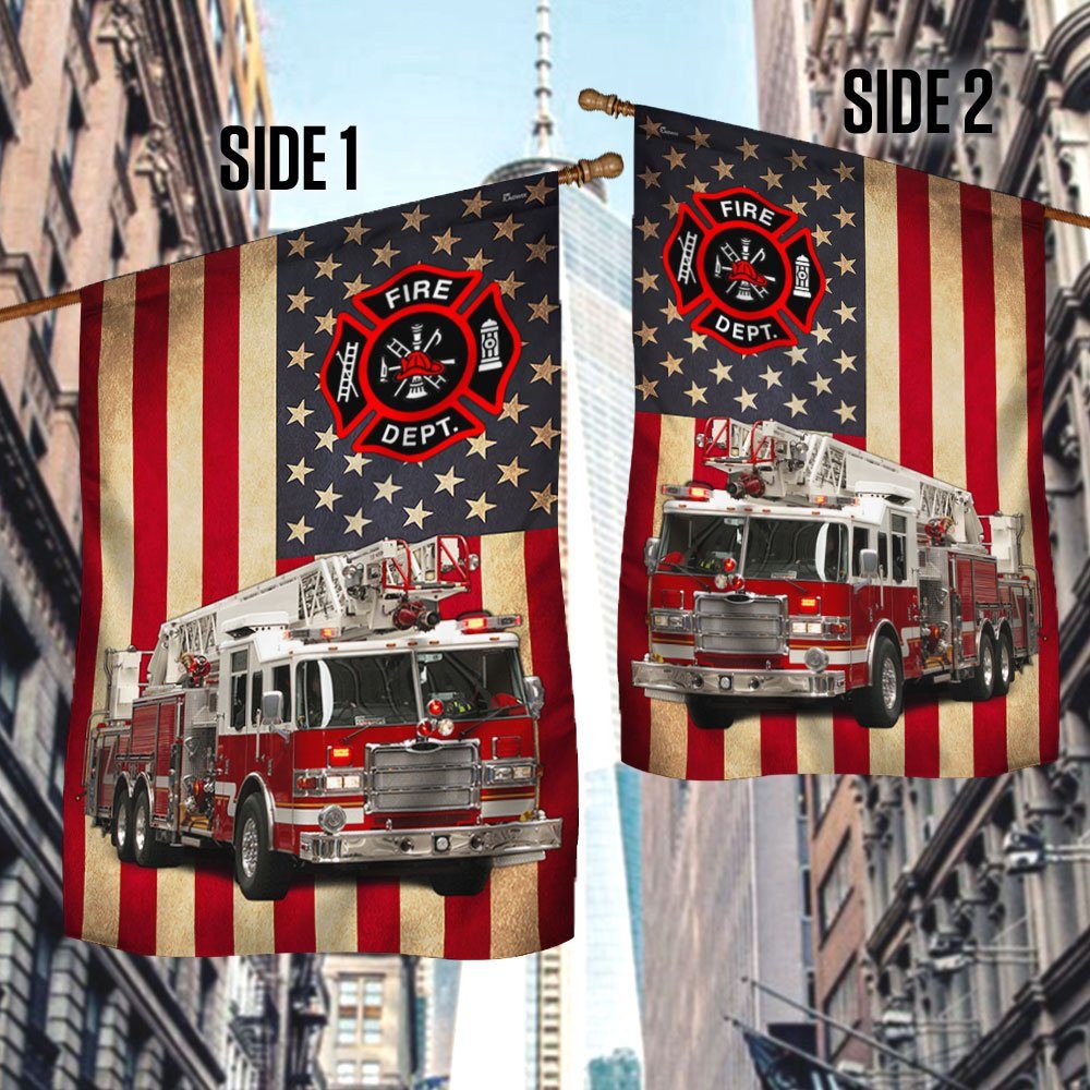 Firefighter Flag Fire Truck Firefighter Flag TRL1712F - Flagwix