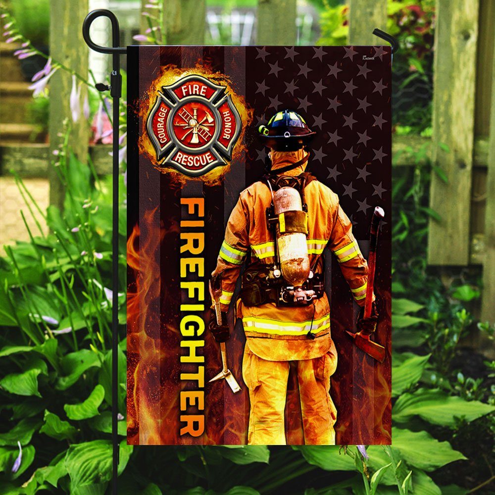 Firefighter Flag Proud Firefighter American Flag QTR01F - Flagwix
