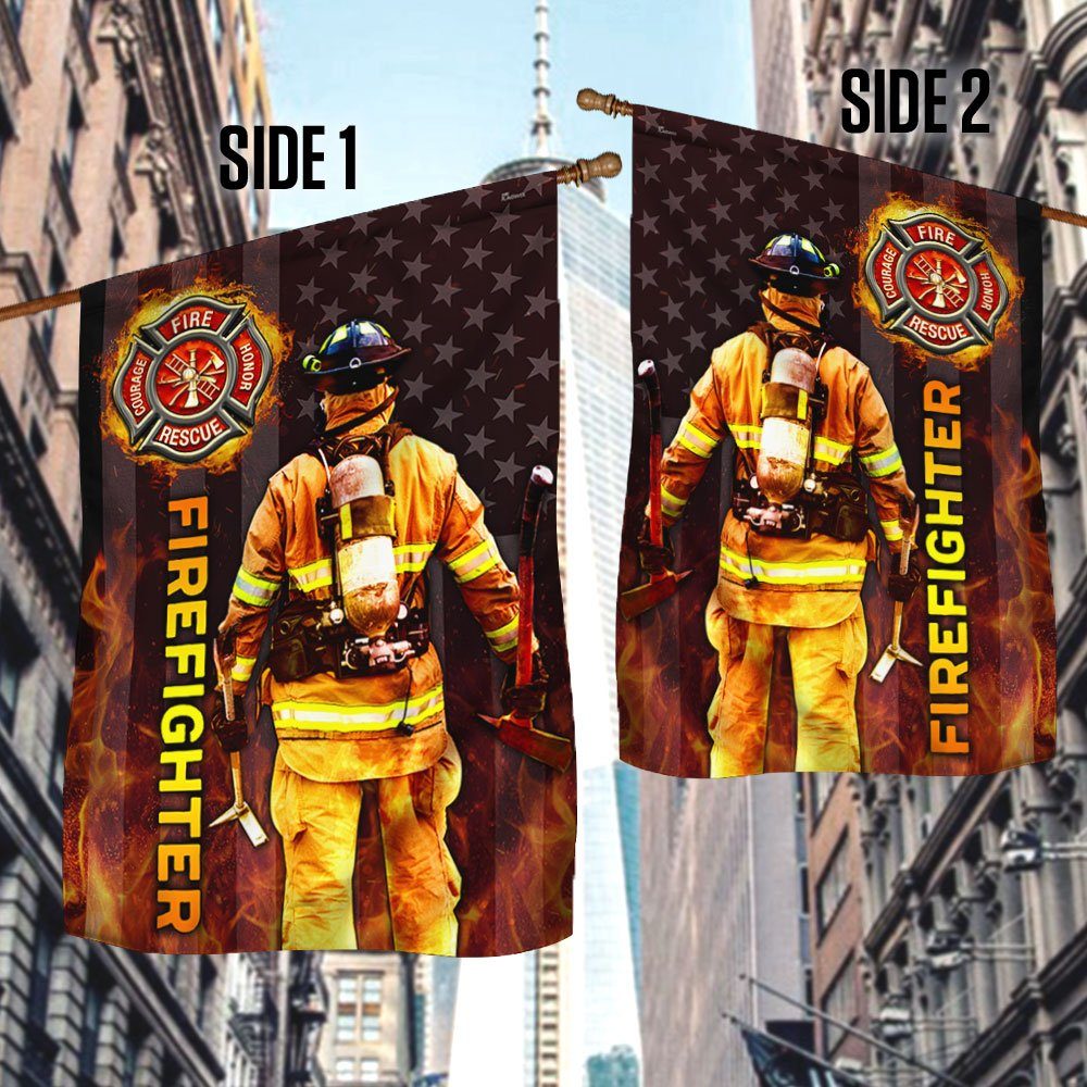 Firefighter Flag Proud Firefighter American Flag QTR01F - Flagwix