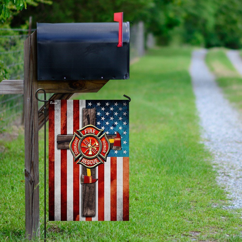 Firefighter Jesus Cross Flag - Flagwix