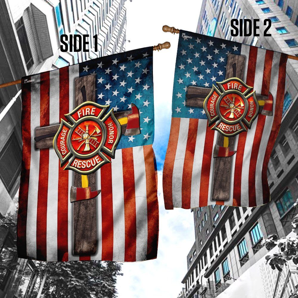 Firefighter Jesus Cross Flag - Flagwix