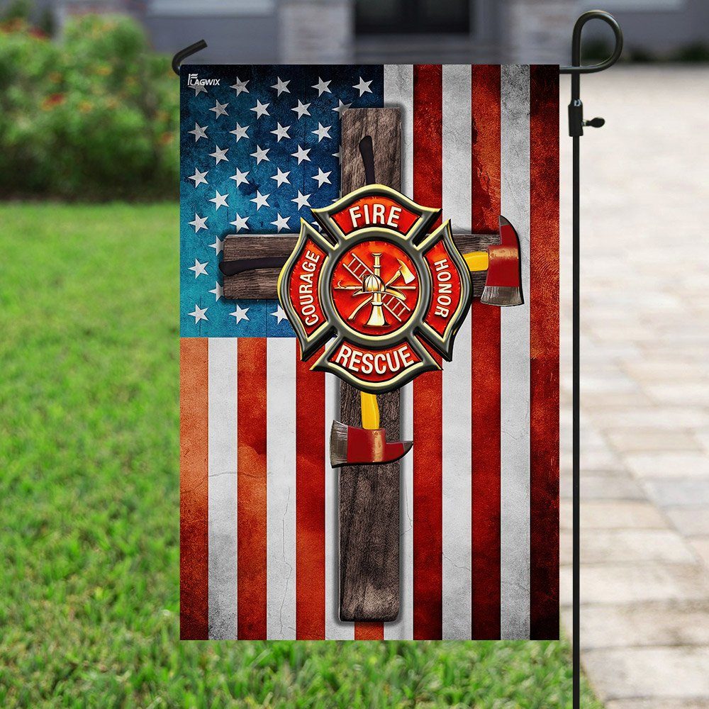 Firefighter Jesus Cross Flag - Flagwix
