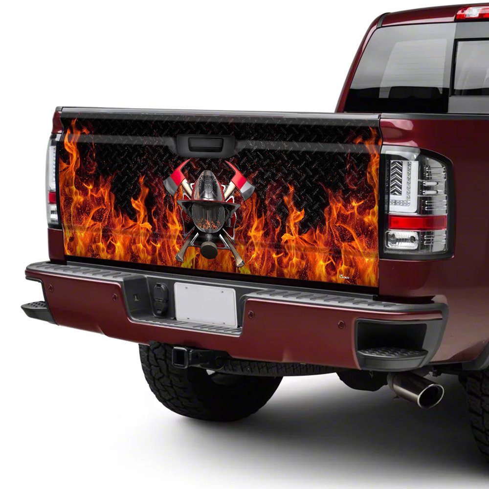 Firefighter Truck Tailgate Decal Sticker Wrap - Flagwix