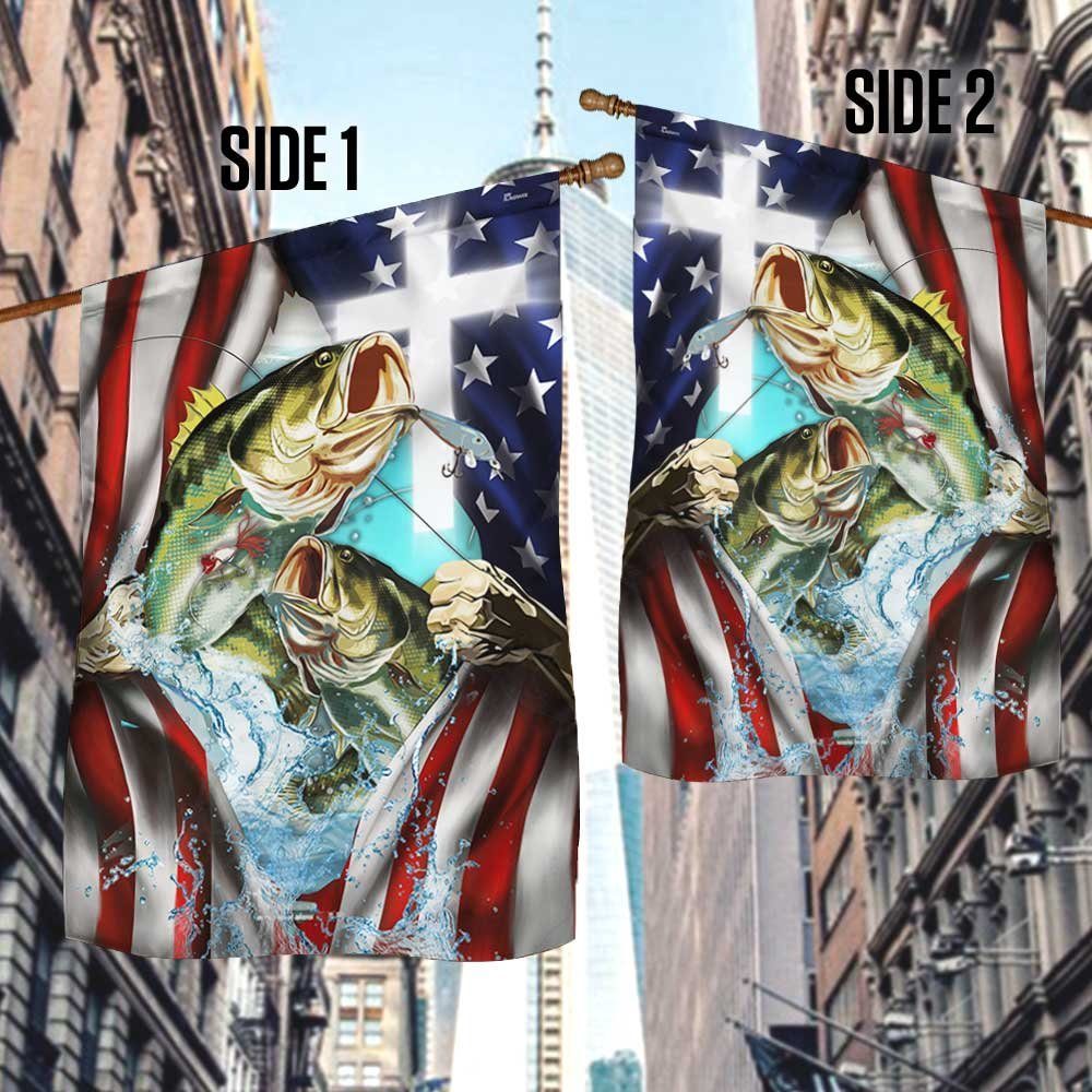 Fishing Christian Cross US Flag DBD3113F – Flagwix