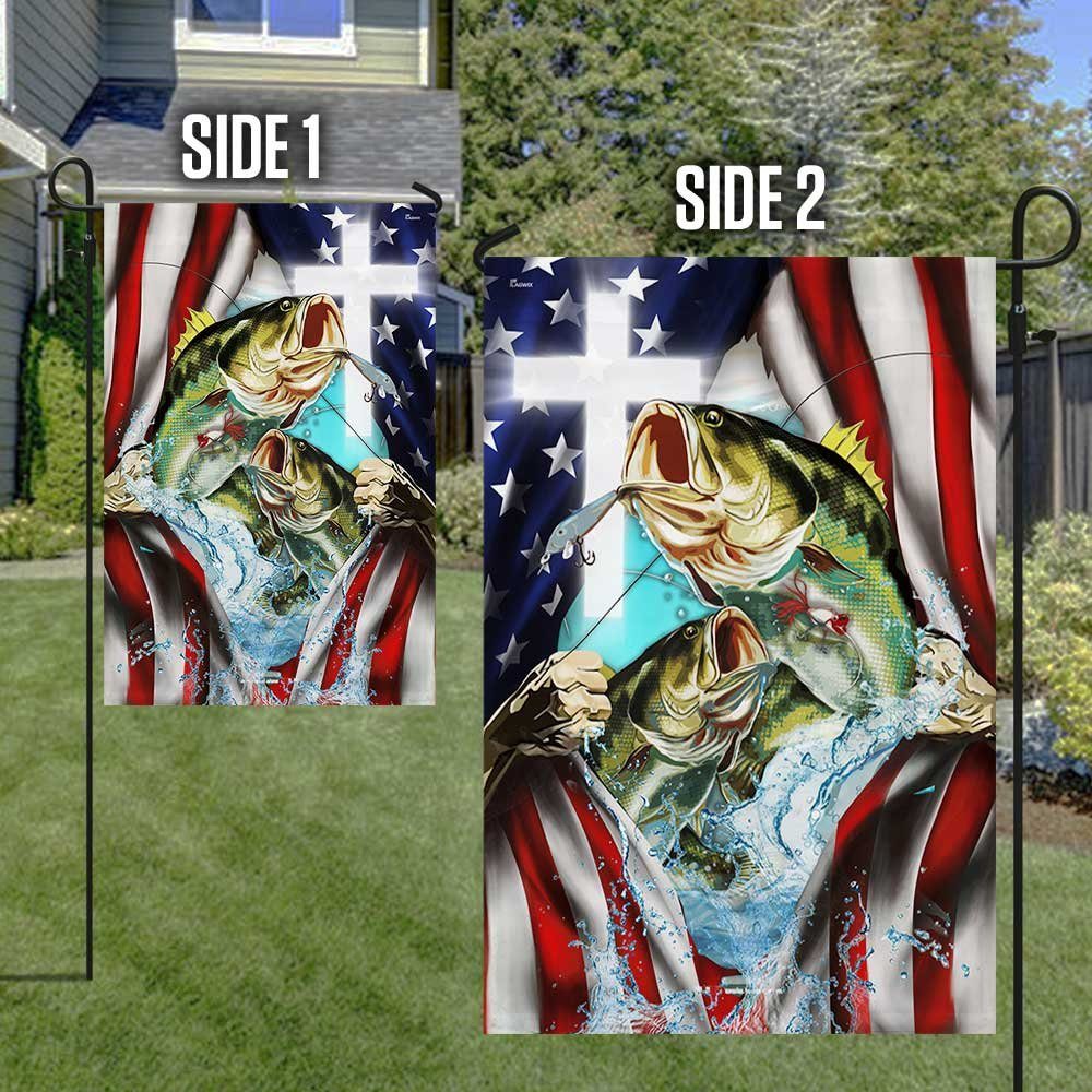 Fishing Christian Cross US Flag DBD3113F – Flagwix