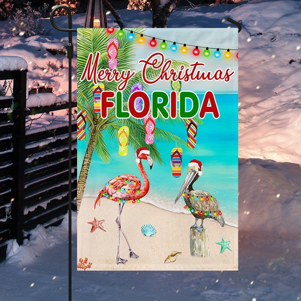Florida Christmas Flag Pelican And Flamingo LNT802F - Flagwix