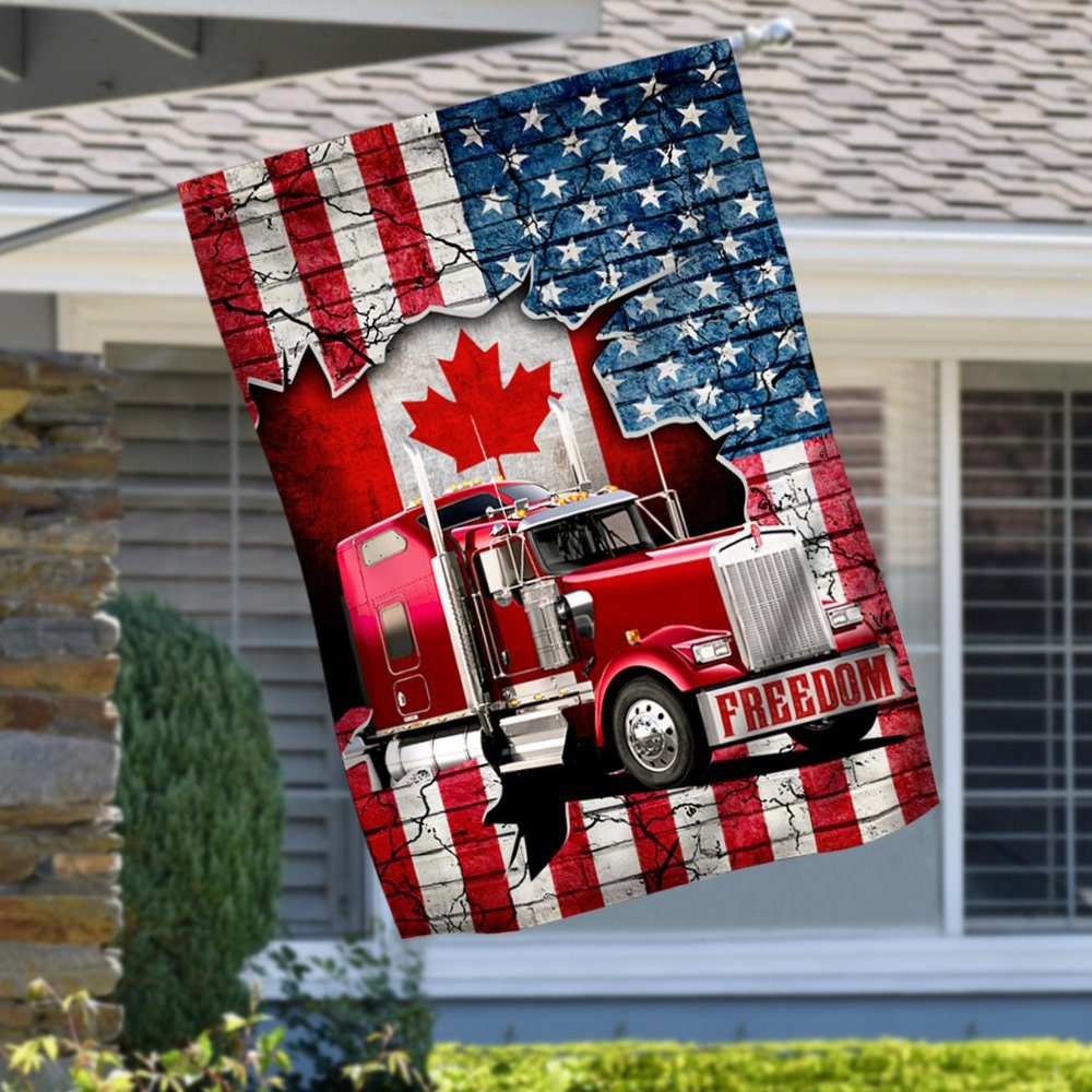 Freedom Convoy 2022 Flag, American Canadian Truckers For Freedom ...