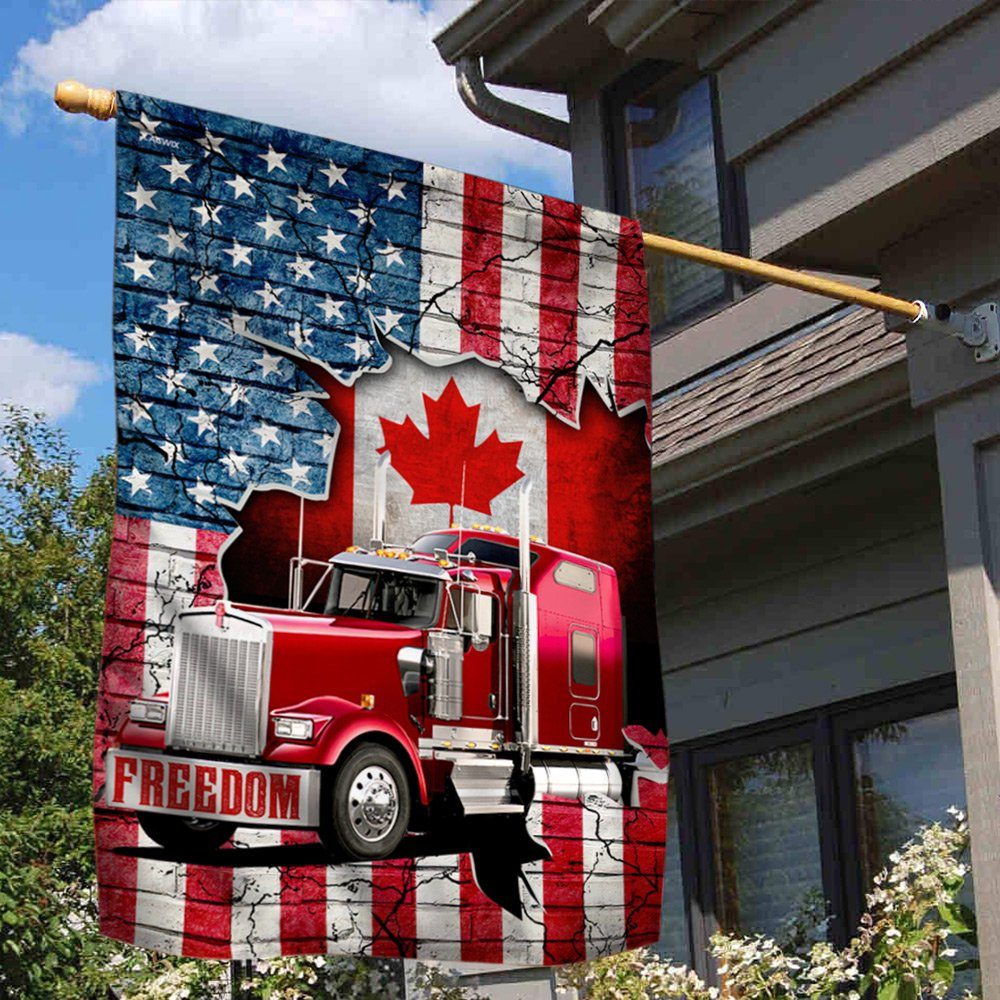 Freedom Convoy 2022 Flag, American Canadian Truckers For Freedom ...