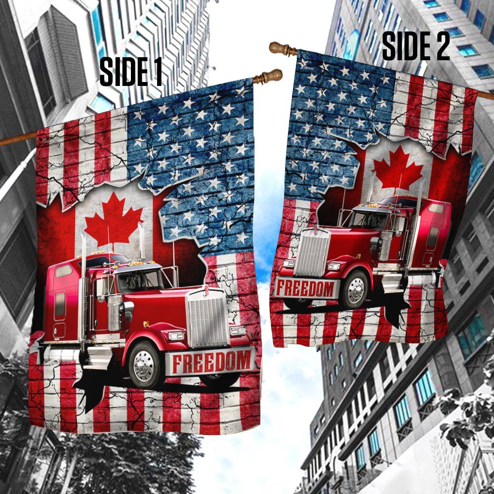 Freedom Convoy 2022 Flag, American Canadian Truckers For Freedom ...