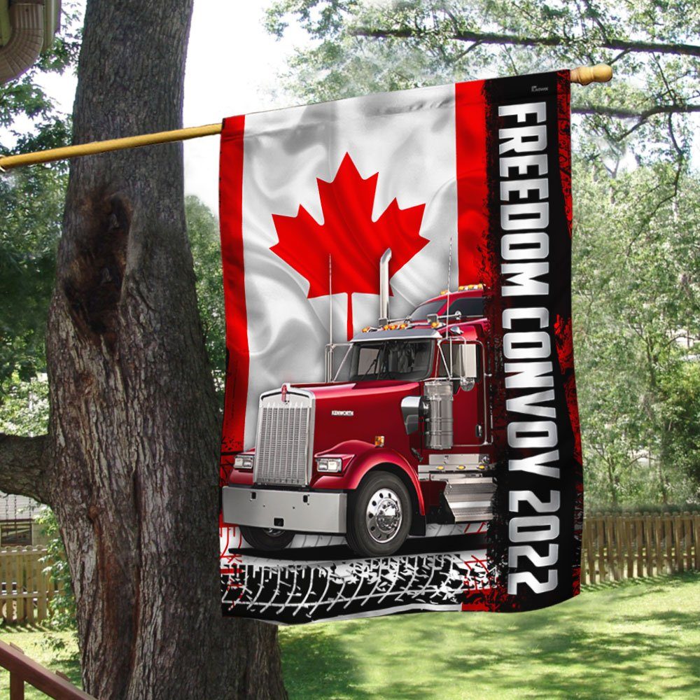 Freedom Convoy 2022 Flag Canadian Trucker BNL494F - Flagwix