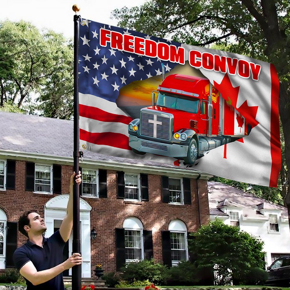 Freedom Convoy Flag Freedom Convoy 2022 Canadian Trucker Mandate ...