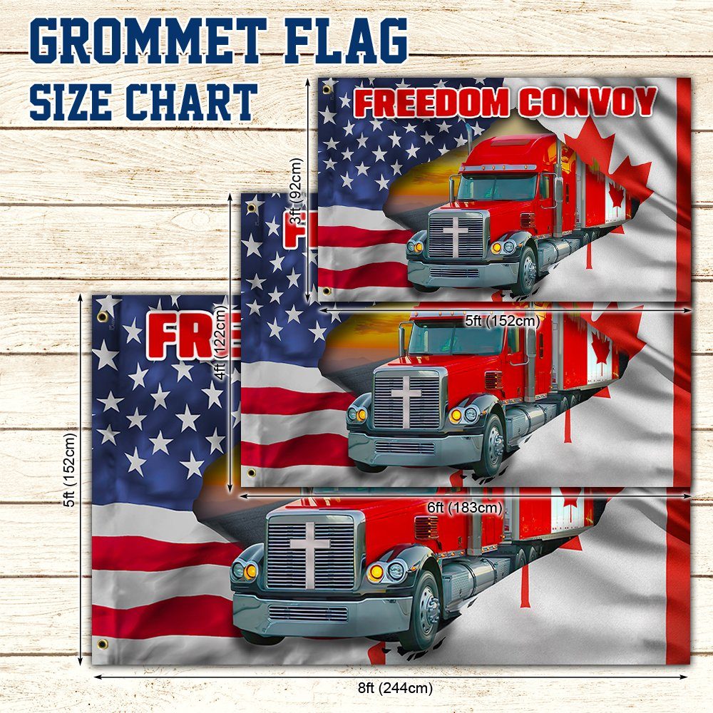 Freedom Convoy Flag Freedom Convoy 2022 Canadian Trucker Mandate ...