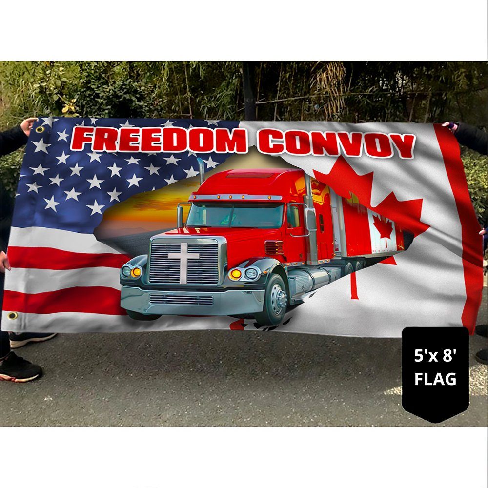 Freedom Convoy Flag Freedom Convoy 2022 Canadian Trucker Mandate ...