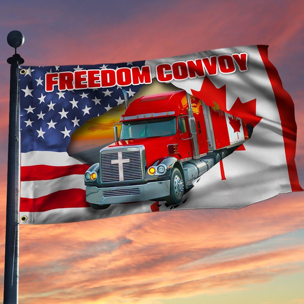 Freedom Convoy Flag Freedom Convoy 2022 Canadian Trucker Mandate ...