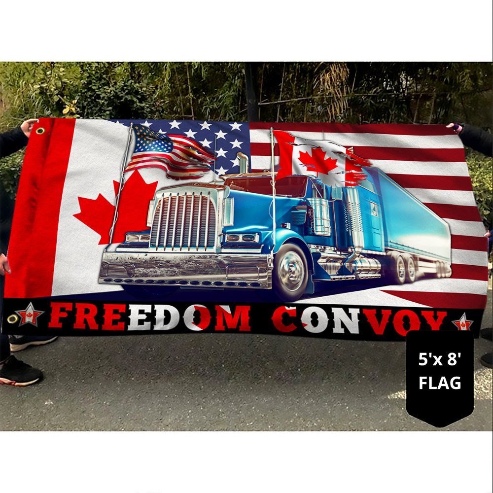 Freedom Convoy Grommet Flag Canadian Truck MLH2216GF - Flagwix