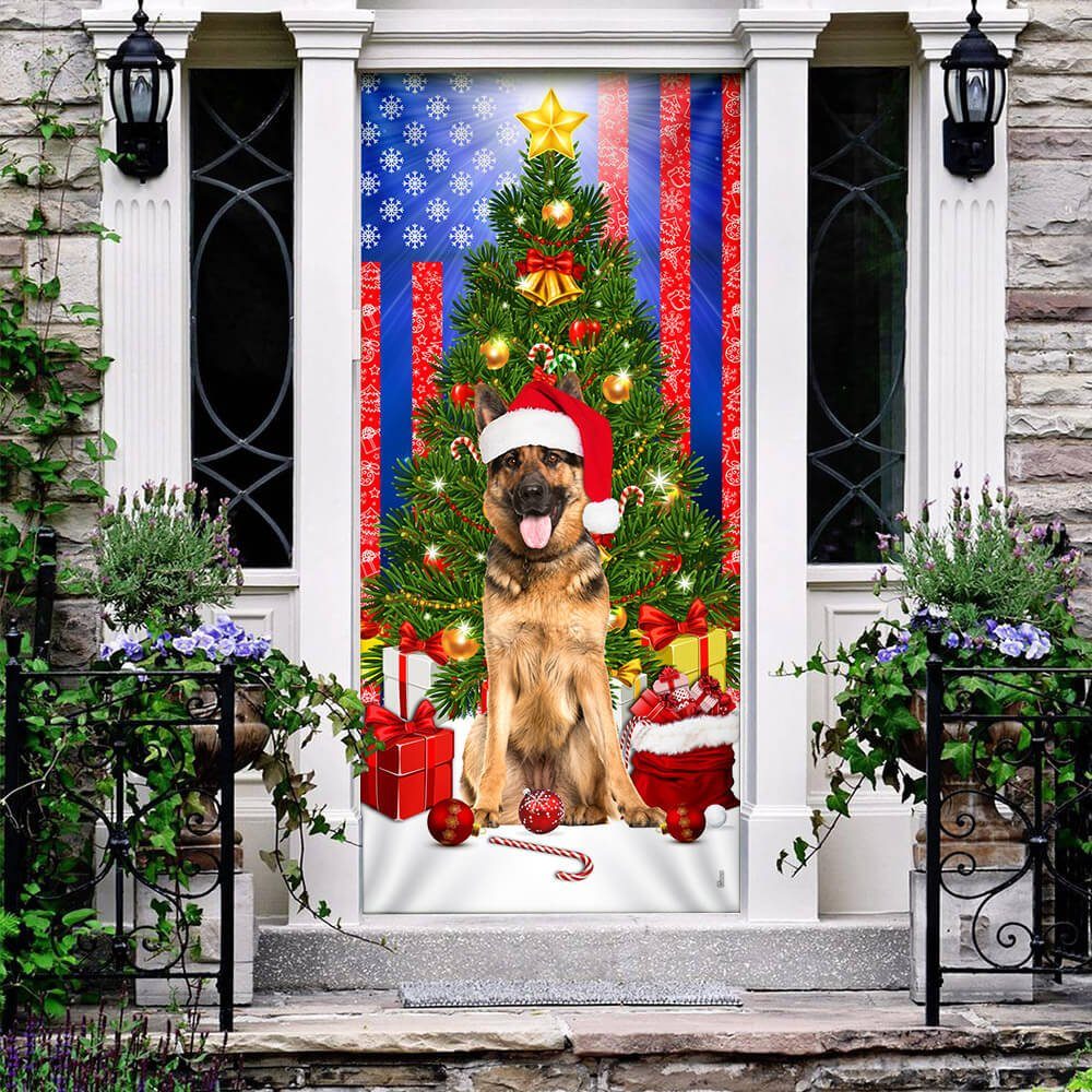 German Shepherd Christmas Door Cover - Flagwix