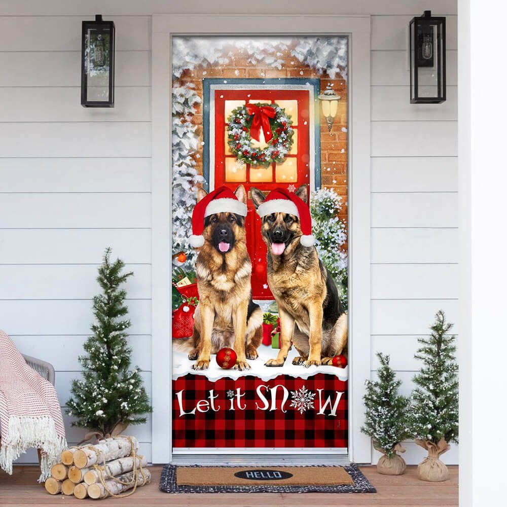 German Shepherd Christmas Door Cover - Flagwix